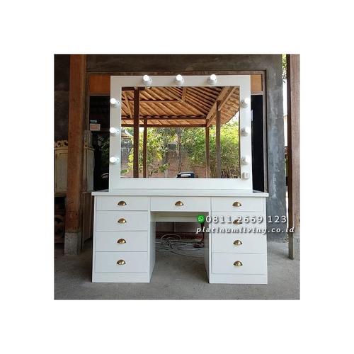 Jual Meja Rias Minimalis Lampu, Meja Make Up Minimalis Cat Duco Putih ...