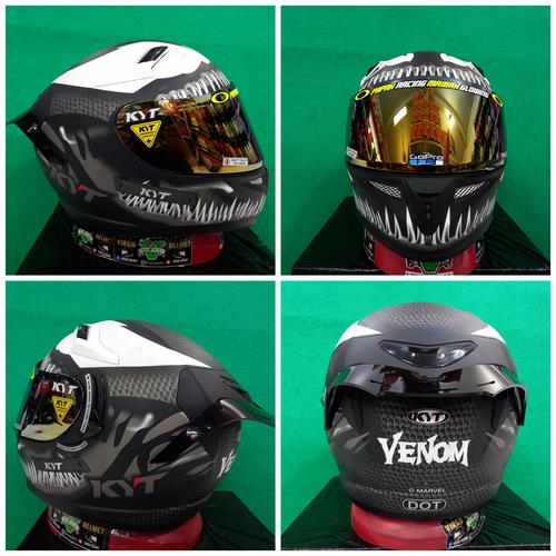 Jual KYT HELM K2 RIDER MOTIF VENOM WHITE BLACK DOFF PAKET GANTENG - K2 ...