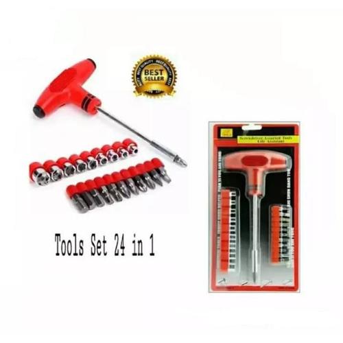 Jual OBENG T 24PCS SOCKET & BIT SET / KUNCI SOK OBENG DAN KUNCI ...