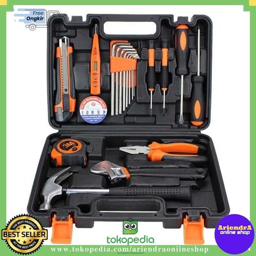 Jual Peralatan Alat Set Perkakas Tang Palu Obeng Box Storage 19 in 1 ...
