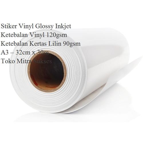 Jual Stiker Vinyl Glossy Inkjet A3+ Roll - 32cm x 30m Baru - Jakarta ...