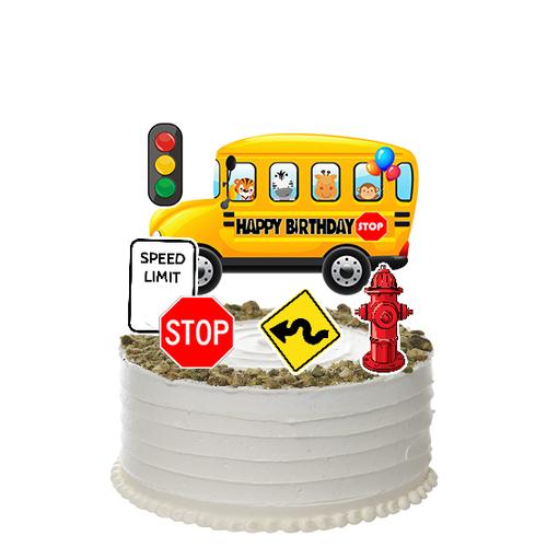 Jual Topper Cake Birthday / Hiasan Kue Ulang Tahun - Wheels On The Bus ...