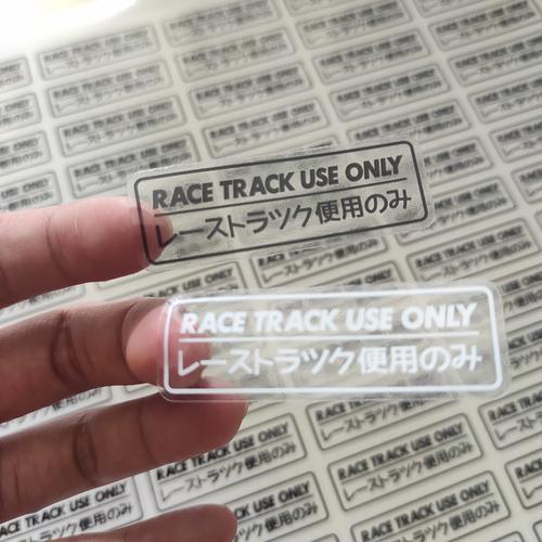 Jual STICKER PRINTCUTT MOTOR RACE TRACK USE ONLY TRANSPARAN - Hitam ...