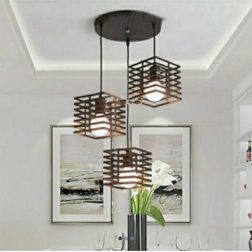 Jual lampu gantung kotak besi minimalis modern 3in1 - Kab. Bogor ...