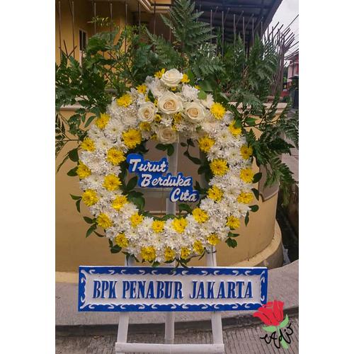 Jual Rangkaian Bunga Papan Lingkaran Duka Cita/Dukacita Jakarta 70cm (A ...