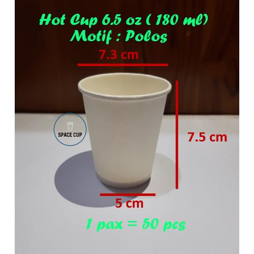 Jual Paper Hot Cup Gelas Kertas 6,5 oz 180 ml Polos - Jakarta Utara - Space Cup | Tokopedia