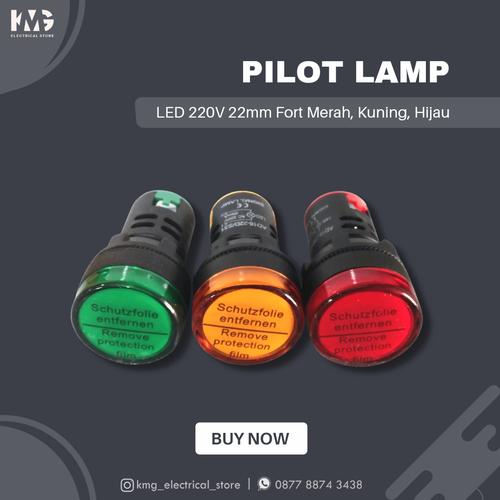 Jual PILOT LAMP LED 220V 22mm MERAH, KUNING, HIJAU - Biru - Kab ...