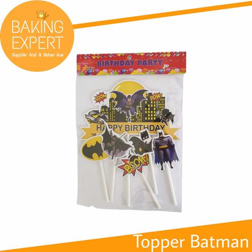 Jual Topper Cake Tusuk karakter Batman toper happy birthday kue ulang ...