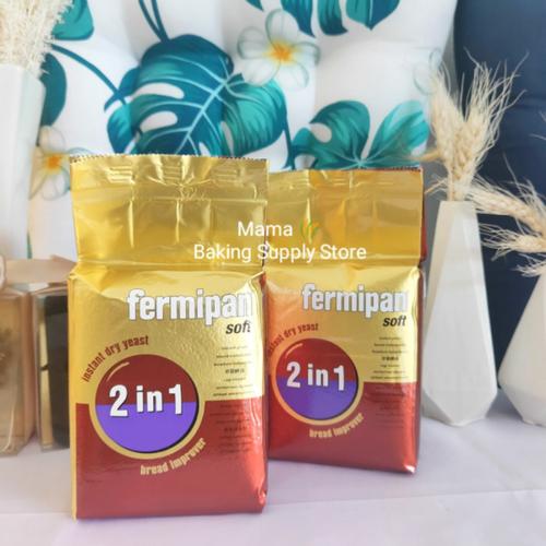 Jual FERMIPAN Soft 2 in 1 Ragi Instant Dry Yeast Kering Fermipan 500 gr ...