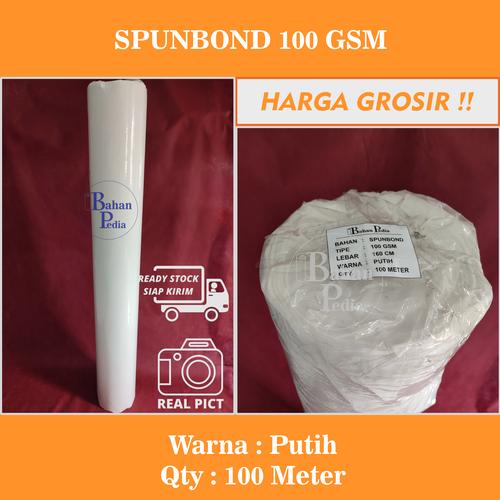 Jual [Roll 100mtr] Kain Spunbond 100gsm Puring Furing - Putih - Jakarta ...