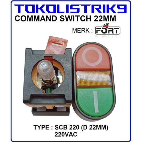 Jual Command Switch Double Push Buttom Lamp 220V Merk Fort SCB-220 ...