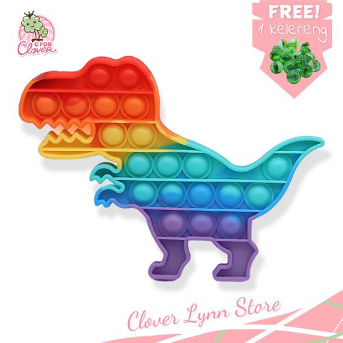 Jual POP IT RAINBOW DINO SMALL / popit tiktok viral fidget - Small Dino ...