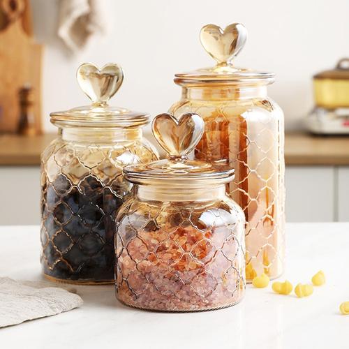 Jual Snack Jar Toples Botol Kaca Hati Bulat Transparan Tempat ...