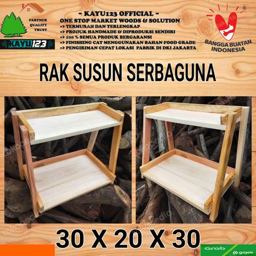 Jual Rak Susun Mini 30-40X20X30 Cm Rak Kayu Mini Multi Fungsi ...