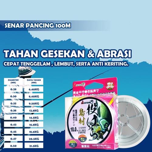 Jual senar pancing murah jiu fishing asli impor - 0,47mm 20,5Kg - Kab ...