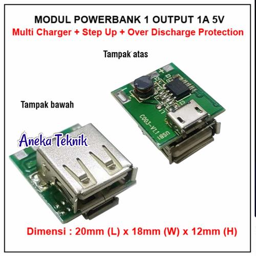 Jual Modul Kit Power Bank 1 OUTPUT 1A 5V OVER DISCHARGE PROTECTION ...