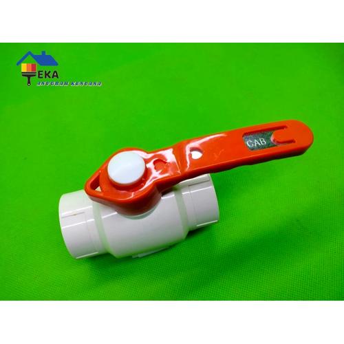 Jual Ballvalep Ball Valve PVC 1 inch Gagang Stainless Stop Kran Putih CAB - Kota Tangerang - eka ...