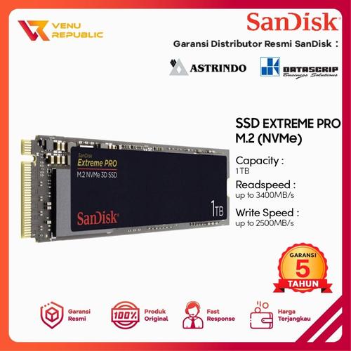 Jual SSD Extreme Pro M.2 NVMe 3D 1TB I 1 Tera Sandisk Garansi Resmi ...