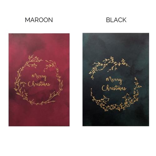 Jual Kartu Ucapan Natal Merah Hitam Merry Christmas Greeting Card Red ...