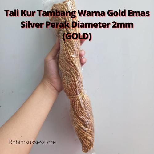 Jual Tali Kur Tambang Warna Gold Emas Silver Perak Diameter 2mm WARNA ...