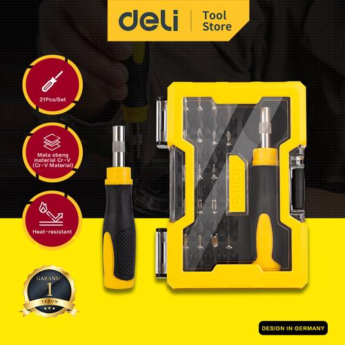 Jual Deli Precision Screwdriver Set / Obeng presisi 21pcs/set DL1021D ...