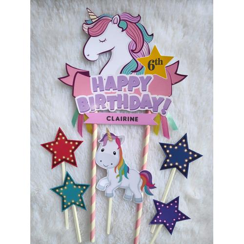 Jual Cake Topper Unicorn Bintang/Topper Unicorn/Dekorasi kue Unicorn ...