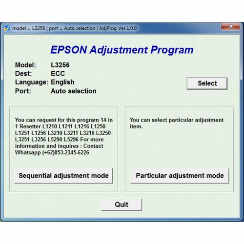 Jual Software Resetter Epson L3256 Service Required Masa bantalan Habis ...