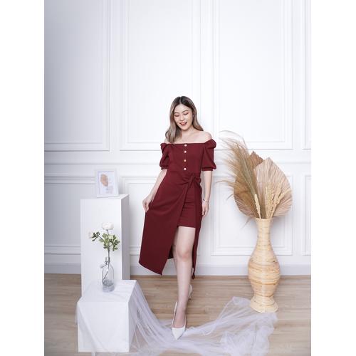 Jual Yui Premium Korean Party Dress bahan Scuba Tebal High Quality ...