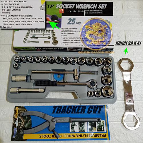 Jual PAKET Tracker CVT + Kunci 39-41 + Kunci Sok Set 25 Pcs 8-32 MM - 39X41 TEBAL - Kota ...