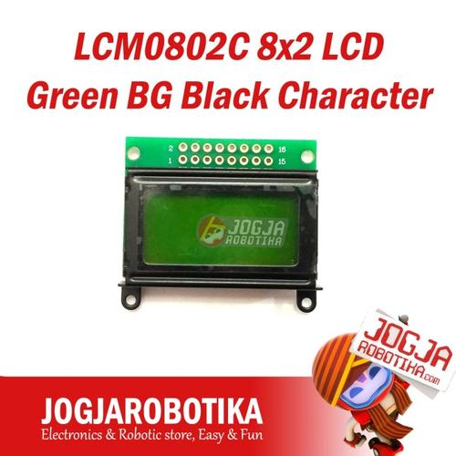 Jual LCM0802C 8x2 LCD 0802 Character Green Background Black Character ...
