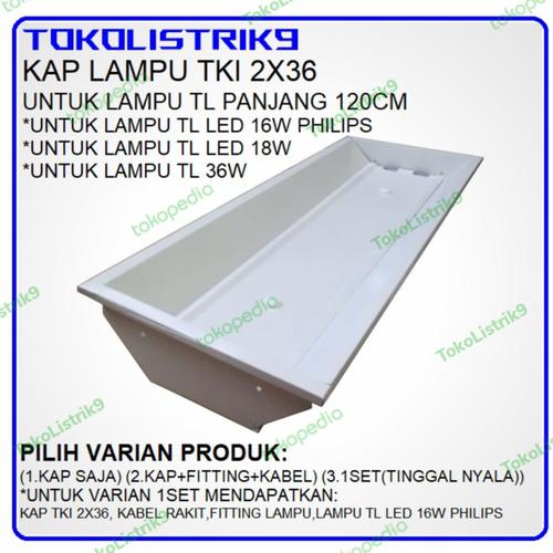 Jual Kap Lampu TKI 2x36 watt / Kap Lampu TL TKI 2x36 - Kap Saja ...
