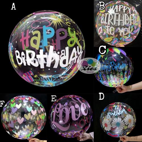 Jual balon pvc 20inch transparan / balon pvc bening motif - b - Jakarta ...