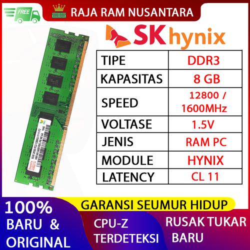 Jual RAM HYNIX DDR3 8GB 1600 MHz PC12800 RAM PC LONGDIMM ORIGINAL DDR3 8GB - Jakarta Utara ...