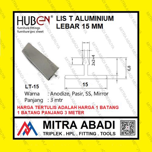 Jual Profil Alumunium Lis Penutup Celah Tali Air LT Lis T Aluminium 15 ...