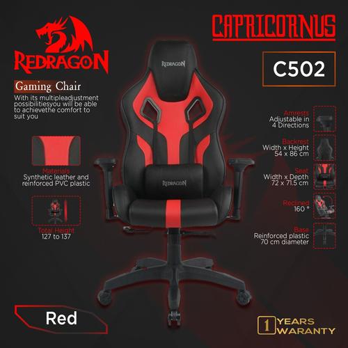 Jual Redragon CAPRICORNUS C502 Premium Quality Kursi Gaming Chair RED ...