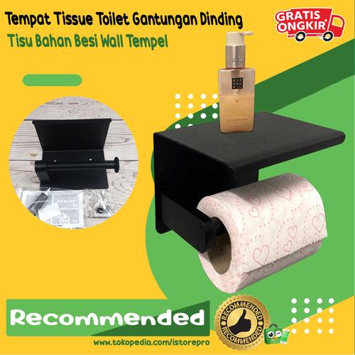 Jual Tempat Tissue Toilet Gantungan Dinding Tisu Bahan Besi Wall Tempel ...