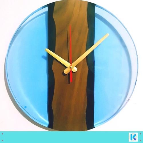 Jual Jam Dinding Jam Dinding Resin Clear Blue transparent - Kota ...