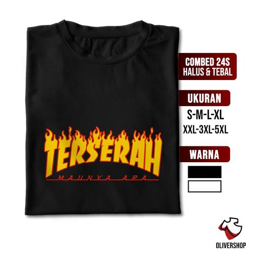 Jual Kaos TERSERAH - kaos plesetan parodi merk logo brand lucu unik jumbo - Hitam, XL - Kab ...