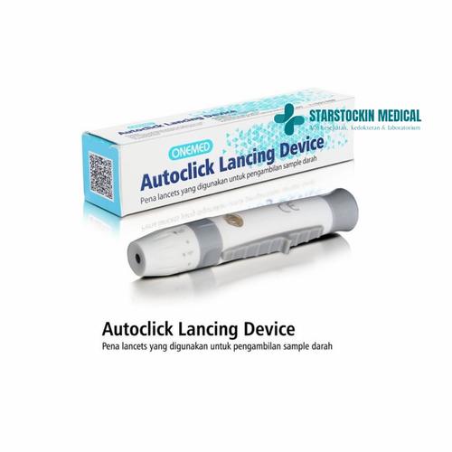Jual Pena Lancet Device Onemed Autoclick Lancing Alat Ambil Sample ...