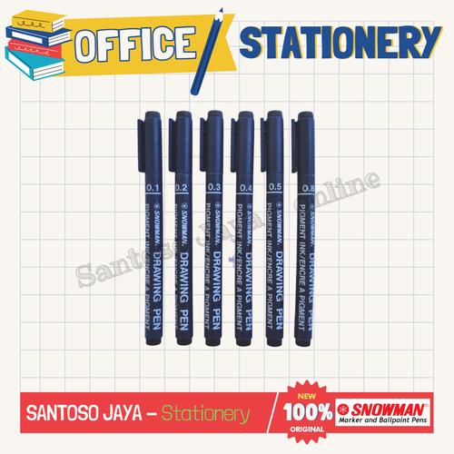 Jual Drawing Pen SNOWMAN Black - Pena Gambar SNOWMAN Hitam - 0.7mm ...