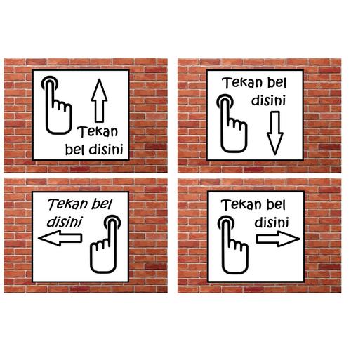 Jual Sticker Stiker tekan bel disini bell pintu rumah anti air anti ...