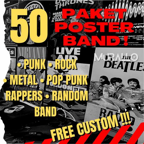 Jual 50 PCS poster dinding aesthetic band series wall collage kit ...