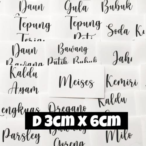 Jual Stiker Label Transparan Nama-nama Bumbu Dapur WATERPROOF kode D 3x6cm - MANIS-MANIS - Kota ...