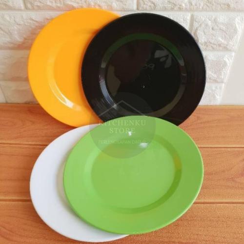 Jual [ I-One ] PIRING BULAT COREL BESAR / PIRING MELAMIN WARNA - Hitam ...
