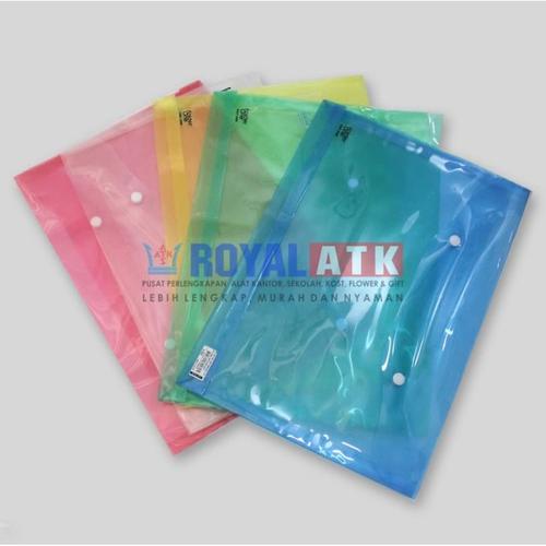 Jual Map Document File Plastik 2 Kancing Transparan Map Folio F4 Folder ...