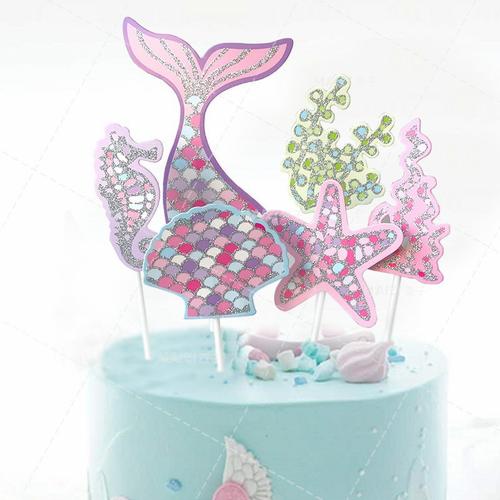 Jual Topper Cake Kue Ulang Tahun Glitter Mermaid Ocean Under The Sea ...