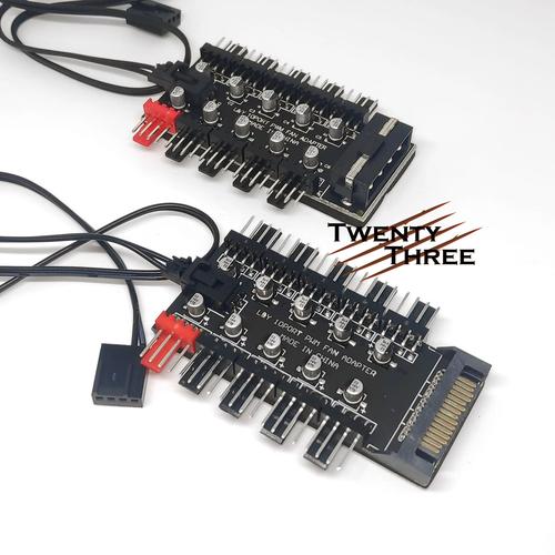 Jual Splitter PWM Cooling Fan Hub 4pin Power Sata to 10x Adaptor ...