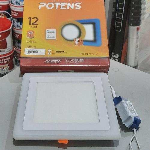 Jual Lampu Downlight kotak Kuning putih 12 watt 2 warna potens LED ...