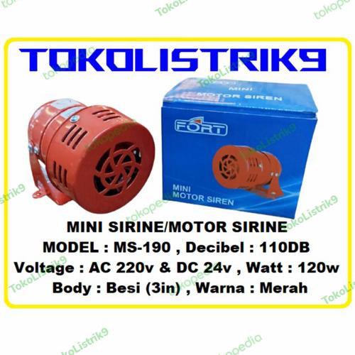 Jual Mini Baby Sirine MS 190 Merk Fort ,Body Besi 220VAC/24VDC Mini ...