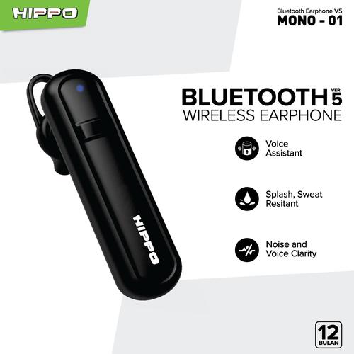 Promo Hippo Handsfree Bluetooth Mono 01 V5.0 - Black, Unit Only ...